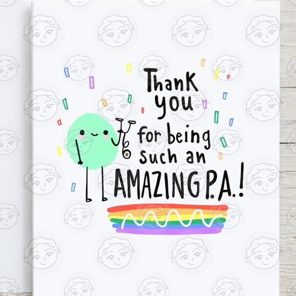Physician Assistant Thank You Card - Etsy
