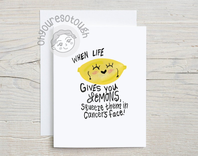 Cancer Encouragement Card Funny Squeeze Lemons Cancer - Etsy