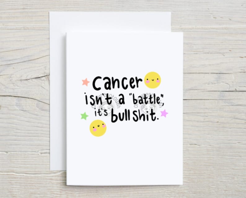 Funny Cancer Support Card Battle BS Cancer Encouragement Cancer Fighter ...