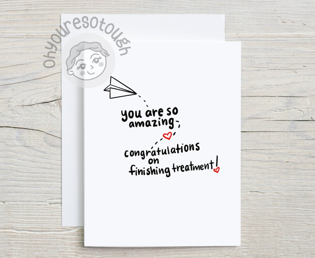 End of Chemo Card - Cute End of Chemo Congratulations Card - Cancer ...