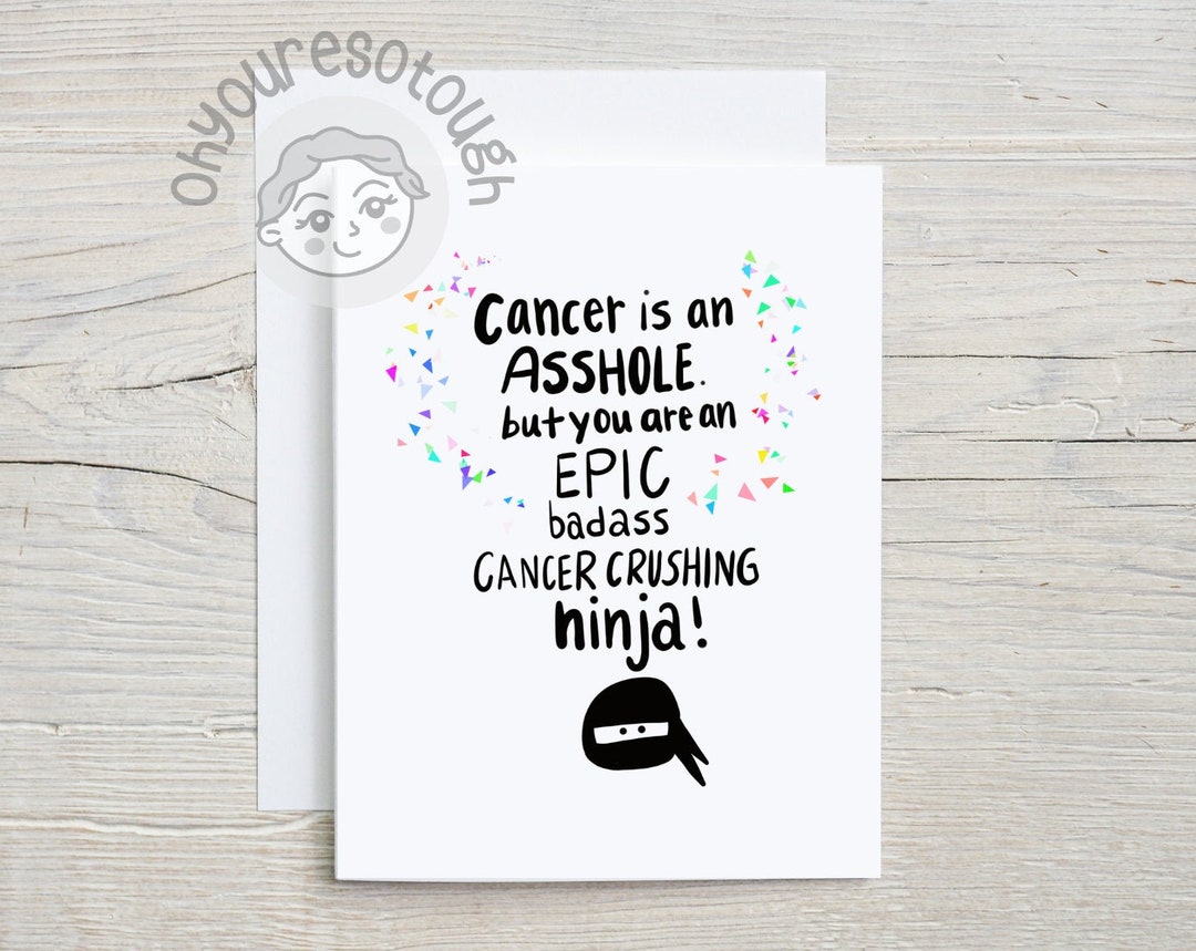 Funny Cancer Support Card Epic Badass Ninja Cancer - Etsy