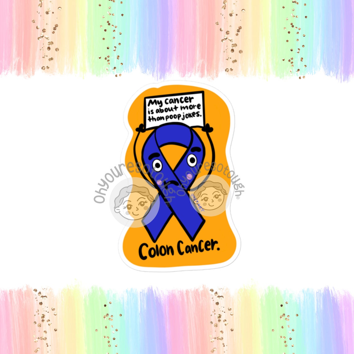 Colon Cancer Sticker Colon Cancer Ribbon Colon Cancer - Etsy