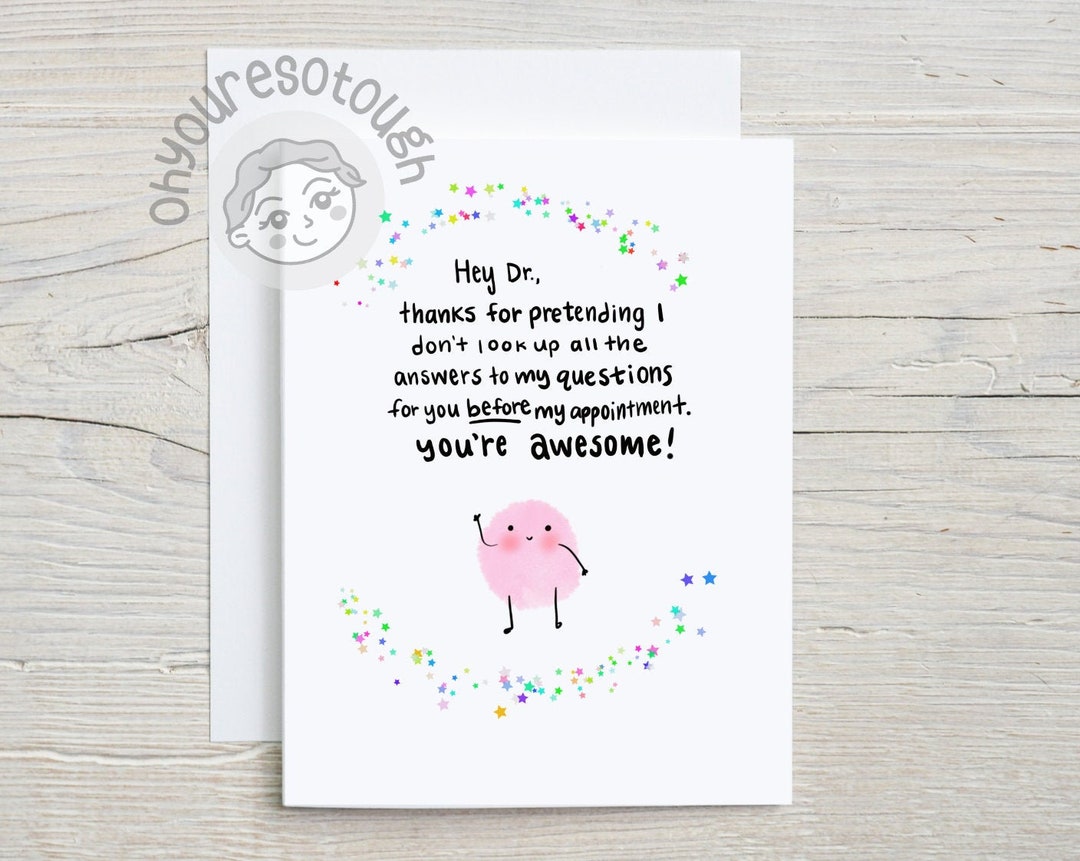 Funny Doctor Thank You Card - Dr Google - Doctor Thank You Gift ...