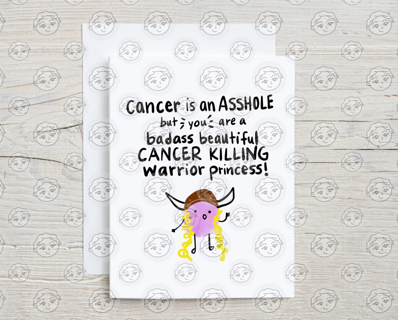 Cancer Support Card Funny Cancer Killing Warrior Princess - Etsy France