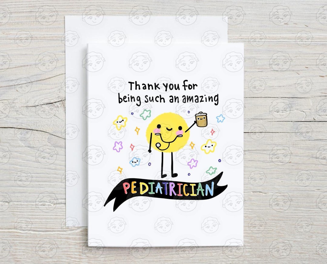 Pediatrician Thank You Card - Simple and Cute - Card for Pediatrician ...