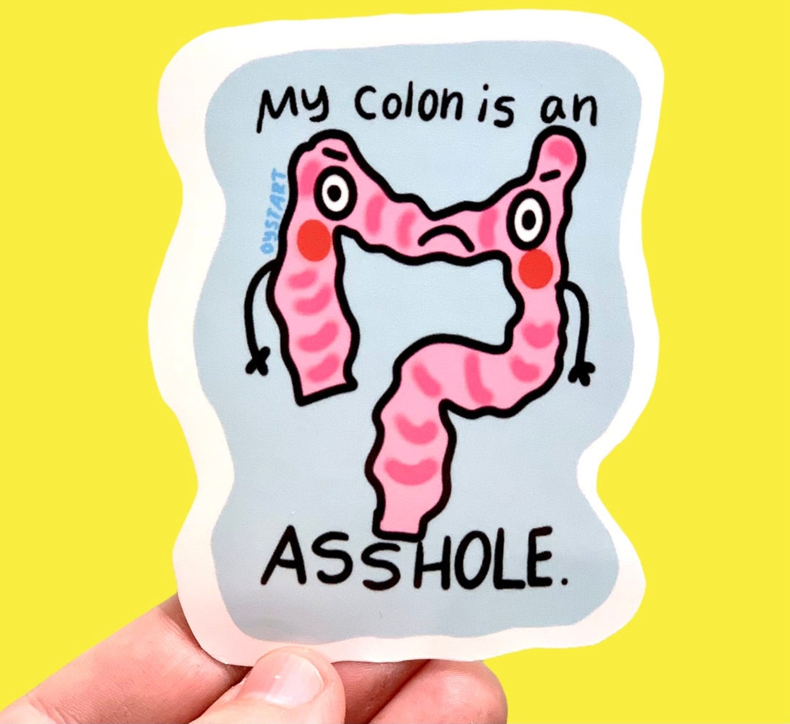 Colon Cancer Sticker Funny My Colon is an Asshole Colon | Etsy