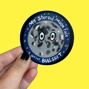 Steroid Prednisone Moon Face Sticker Funny - Adrenal Insufficiency ...
