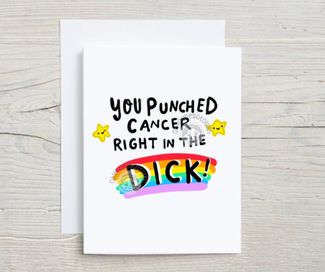 Cancer Greeting Card Funny Punch Cancer Dick Cancer Encouragement ...