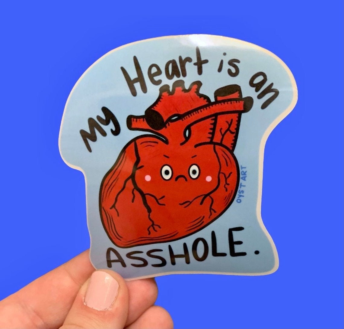 Heart Disease Sticker Funny Heart Disease Awareness Heart | Etsy
