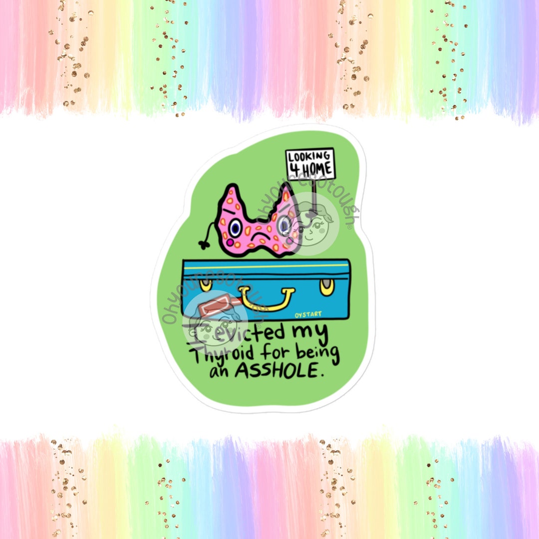 Thyroidectomy Sticker Funny - Thyroid Cancer Sticker - Hashimotos ...
