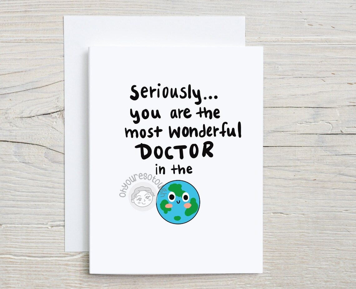Doctor Thank You Card Most Wonderful Doctor Doctor Thank - Etsy