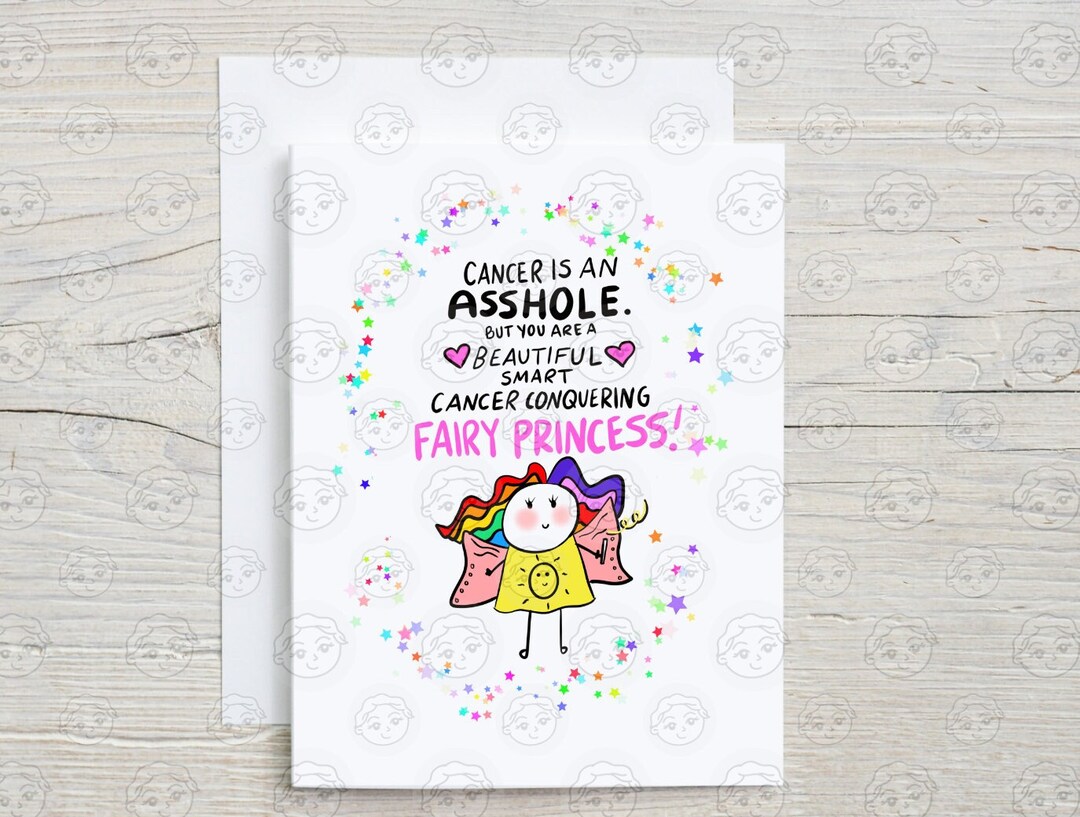 Cancer Support Card Funny - Cancer Conquering Fairy Princess - Cancer ...