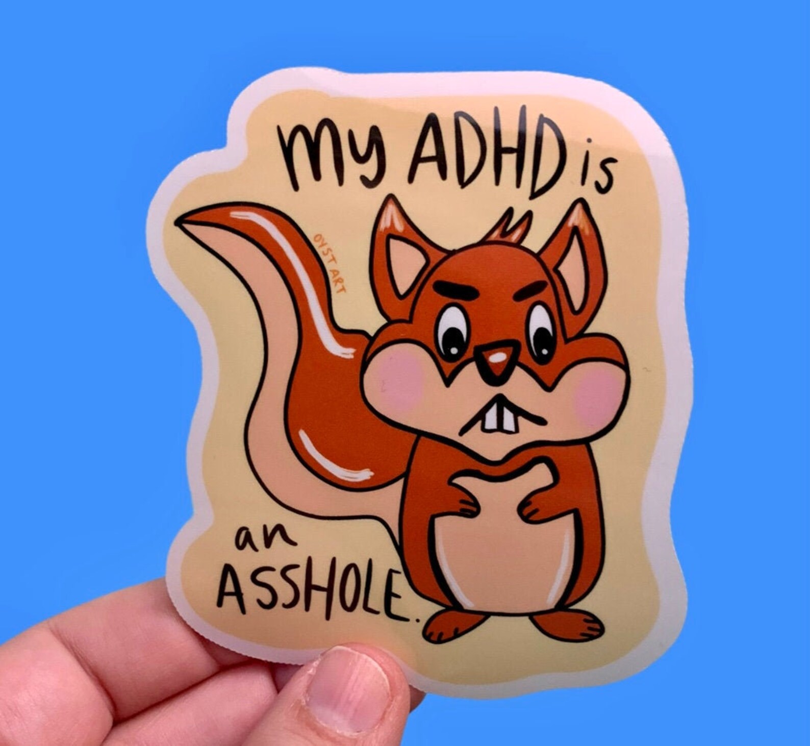 ADHD Sticker Funny ADHD Squirrel Sticker ADHD Awareness | Etsy