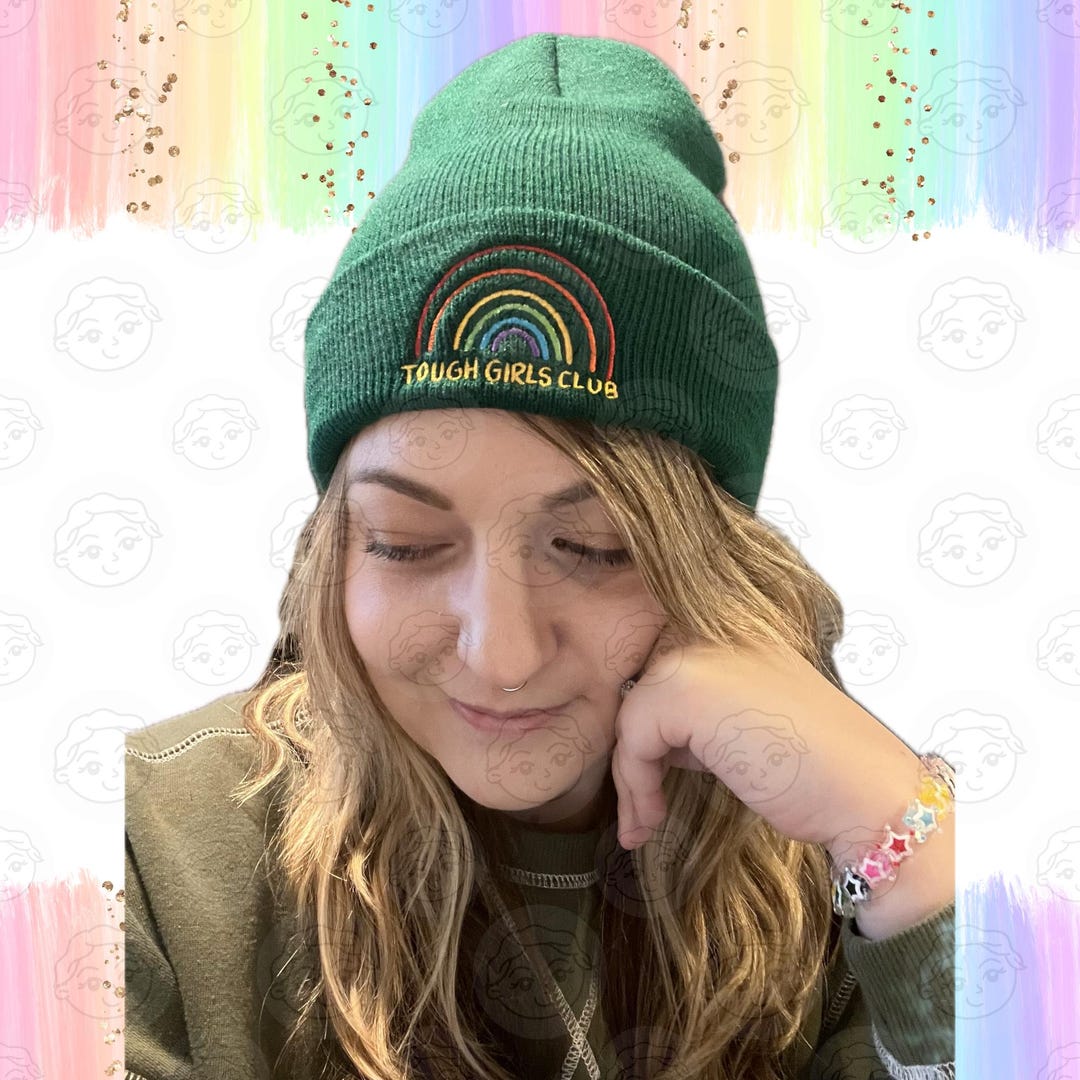 Tough Girls Club Embroidered Cuffed Beanie - Funny Cancer Gift - Cancer ...