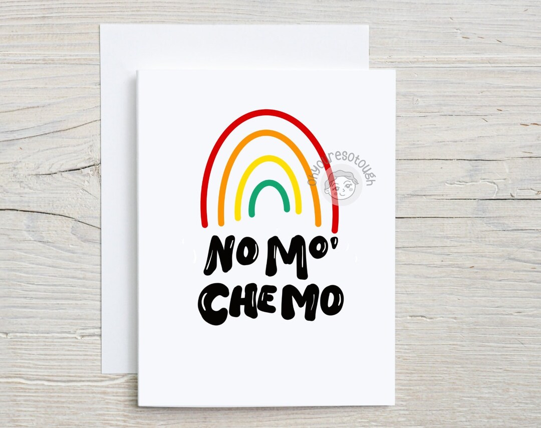 End of Chemo Card Minimalist - No Mo' Chemo Rainbow - Cancer Card ...