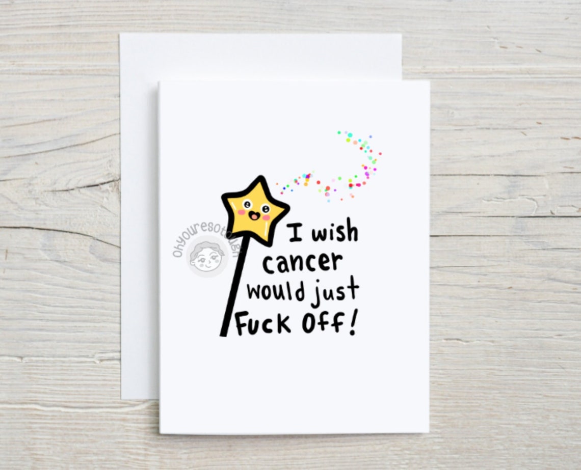 Funny Cancer Support Card Wish Cancer FCK off Cancer - Etsy