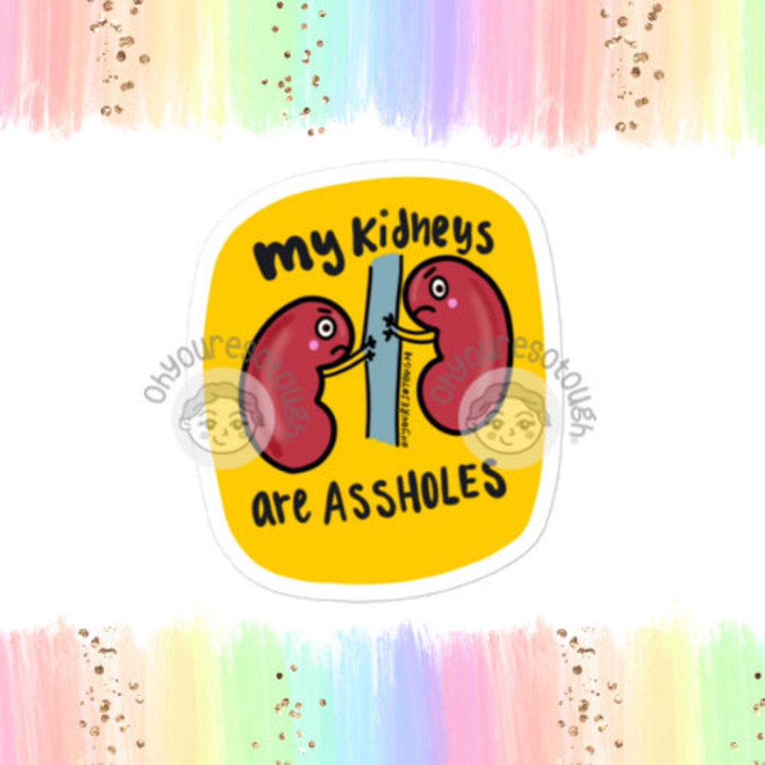 Kidney Disease Sticker Funny My Kidneys Are Assholes - Etsy