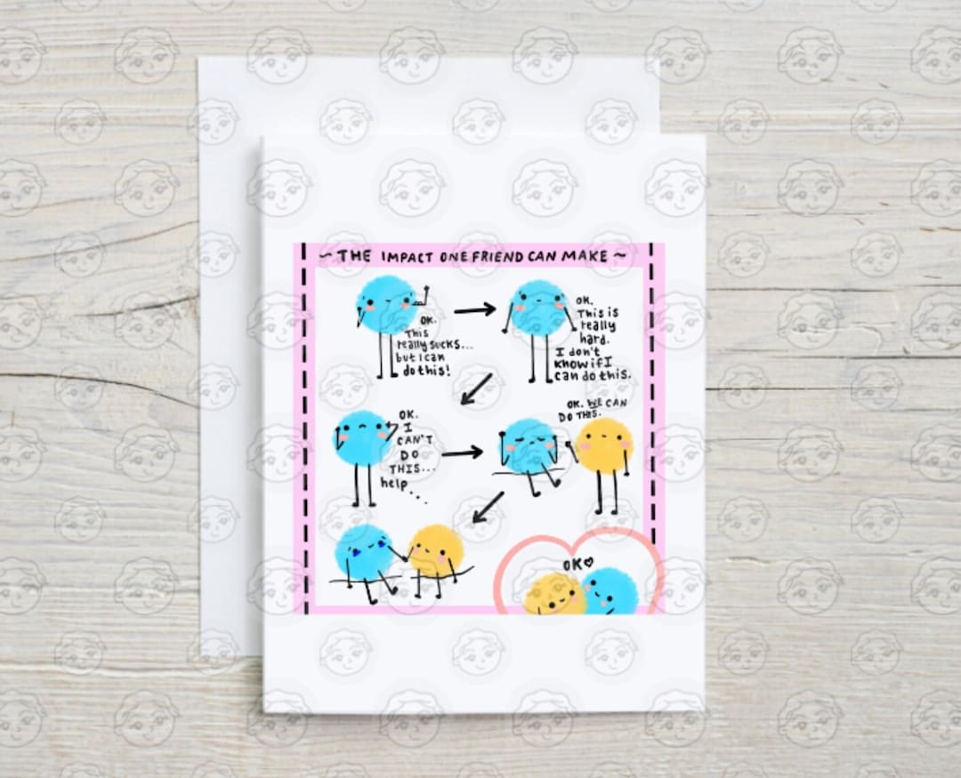 Funny Cute Support Card - Encouragement Card - Inspirational Card ...