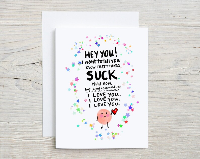 Funny Cute Support Card Encouragement Card Inspirational - Etsy