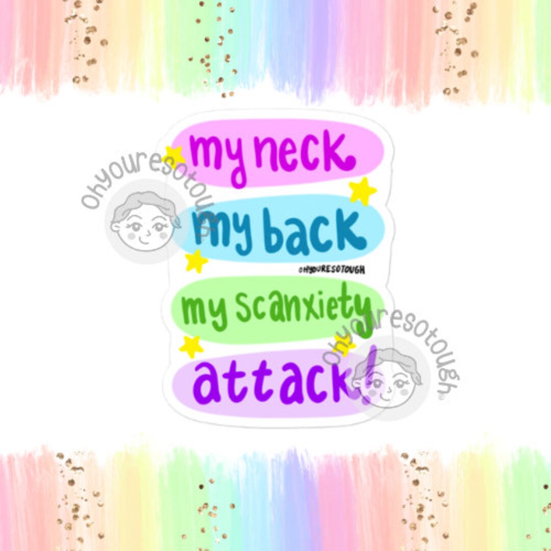 Funny Cancer Sticker - Scanxiety Sticker - Funny Cancer Gift - Cancer ...