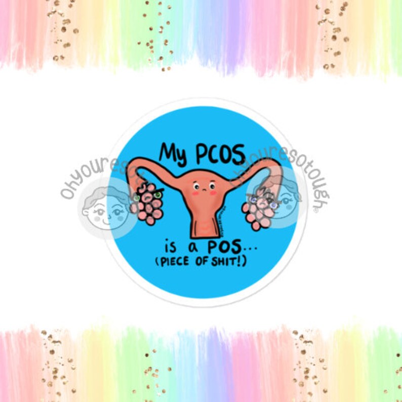 PCOS Sticker Funny My PCOS is a POS Pcos Awareness Pcos - Etsy