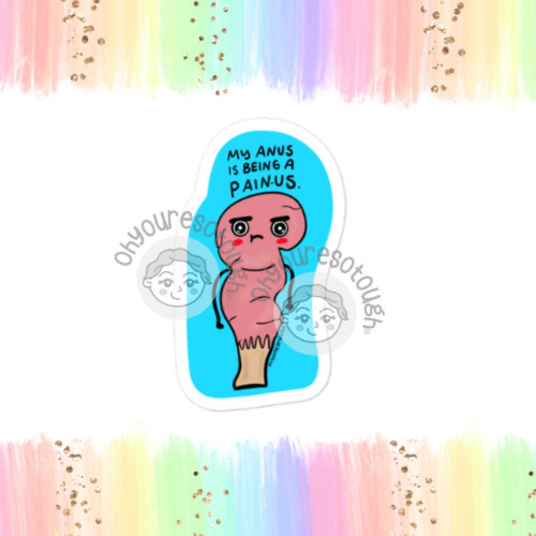 Rectal Cancer Sticker Funny - Anal Cancer Sticker - Colon Cancer Gifts ...