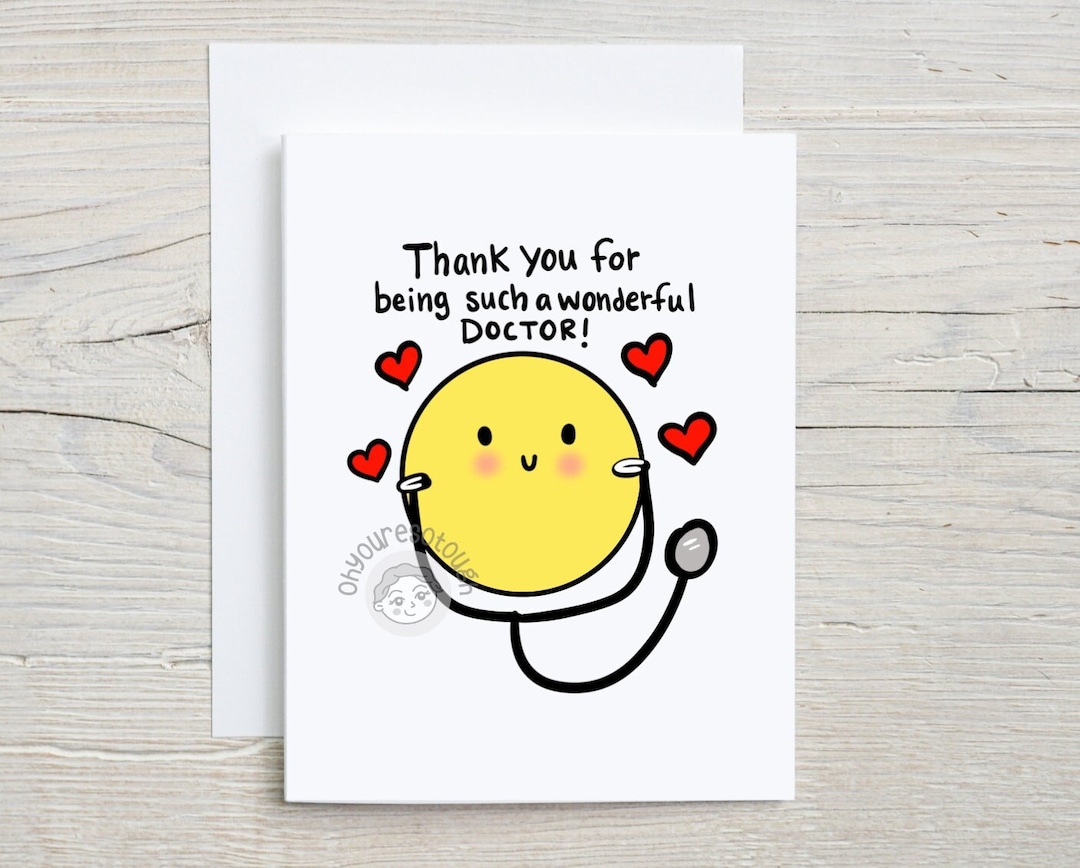 Doctor Thank You Card Funny - Doctor Thank You Gift - Doctor Card ...