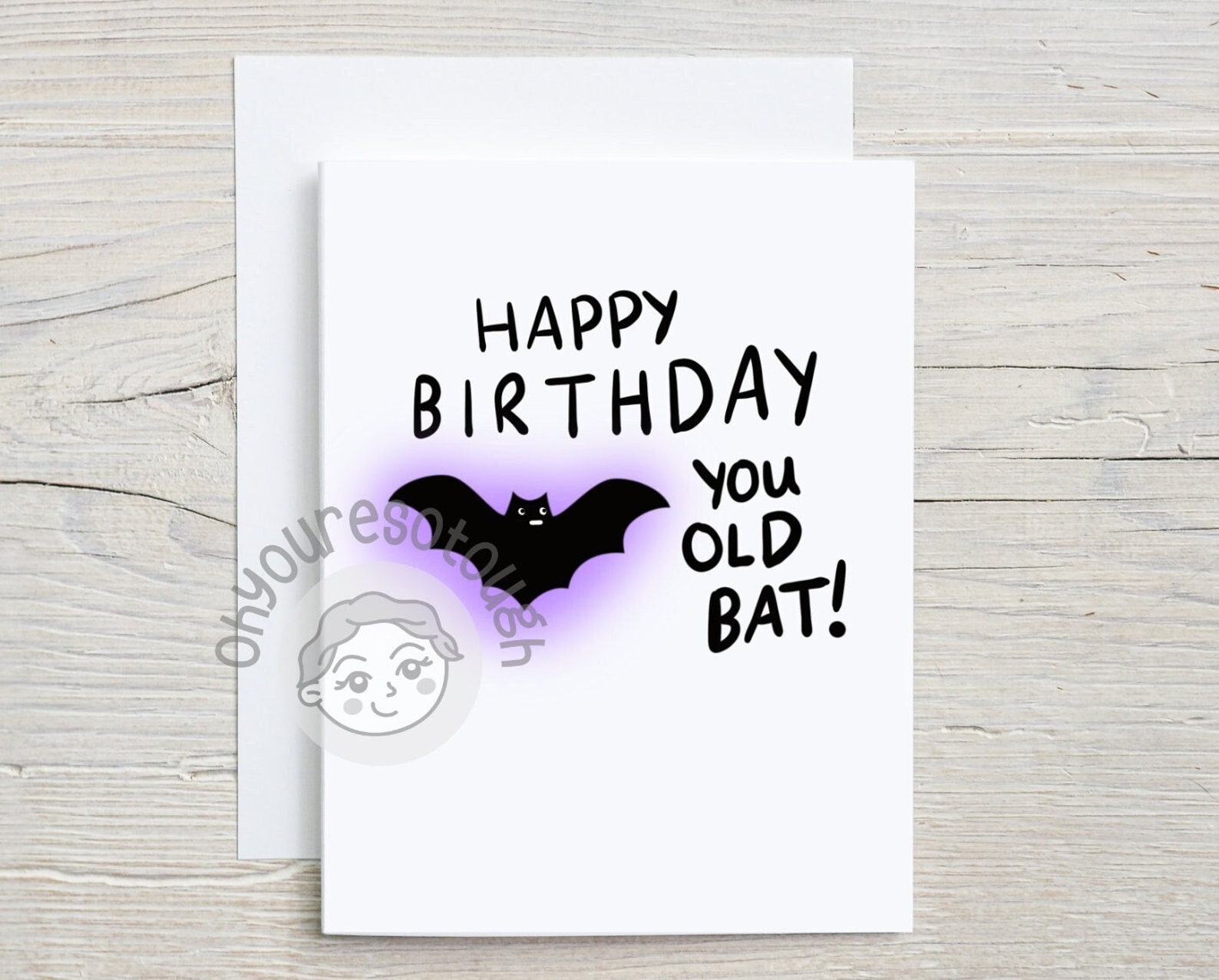 Funny Birthday Card Happy Birthday Old Bat Birthday Card - Etsy