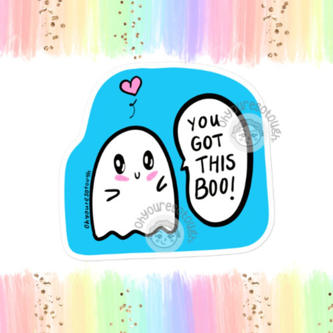 Cute Ghost Sticker You Got This Boo Kawaii Ghost Sticker - Etsy