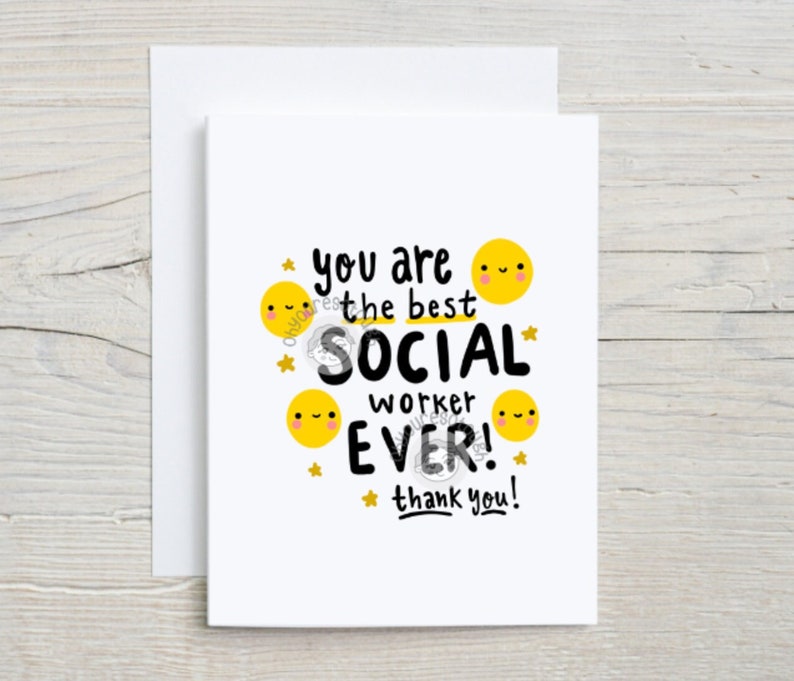 Funny Card for Social Worker Thank You Card for Social - Etsy