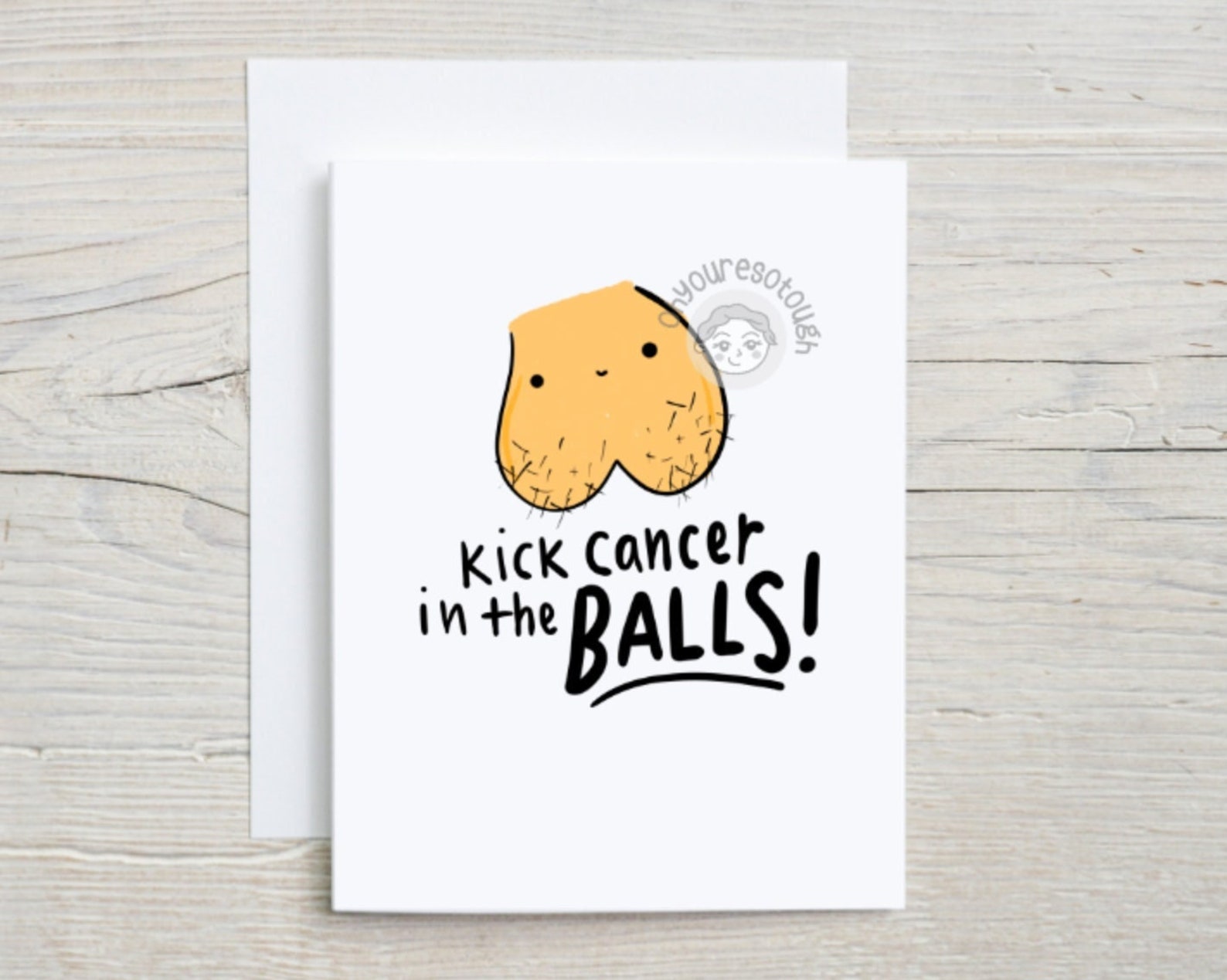 Cancer Encouragement Card Funny - Kick Cancer in the Balls - Cancer ...