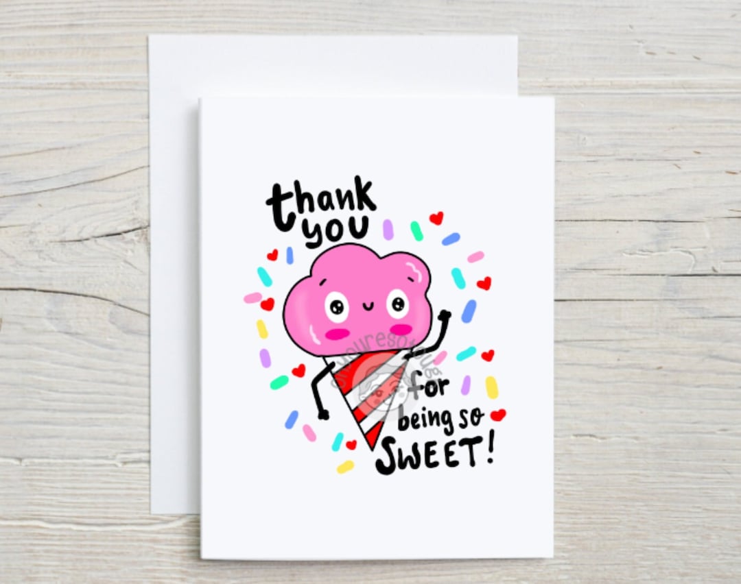 Cute Thank You Card - Thank You Greeting Card - Thank You Gift for ...