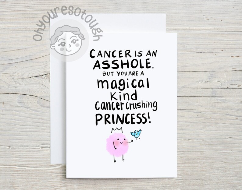 Cancer Support Card Funny Cancer Conquering Princess - Etsy