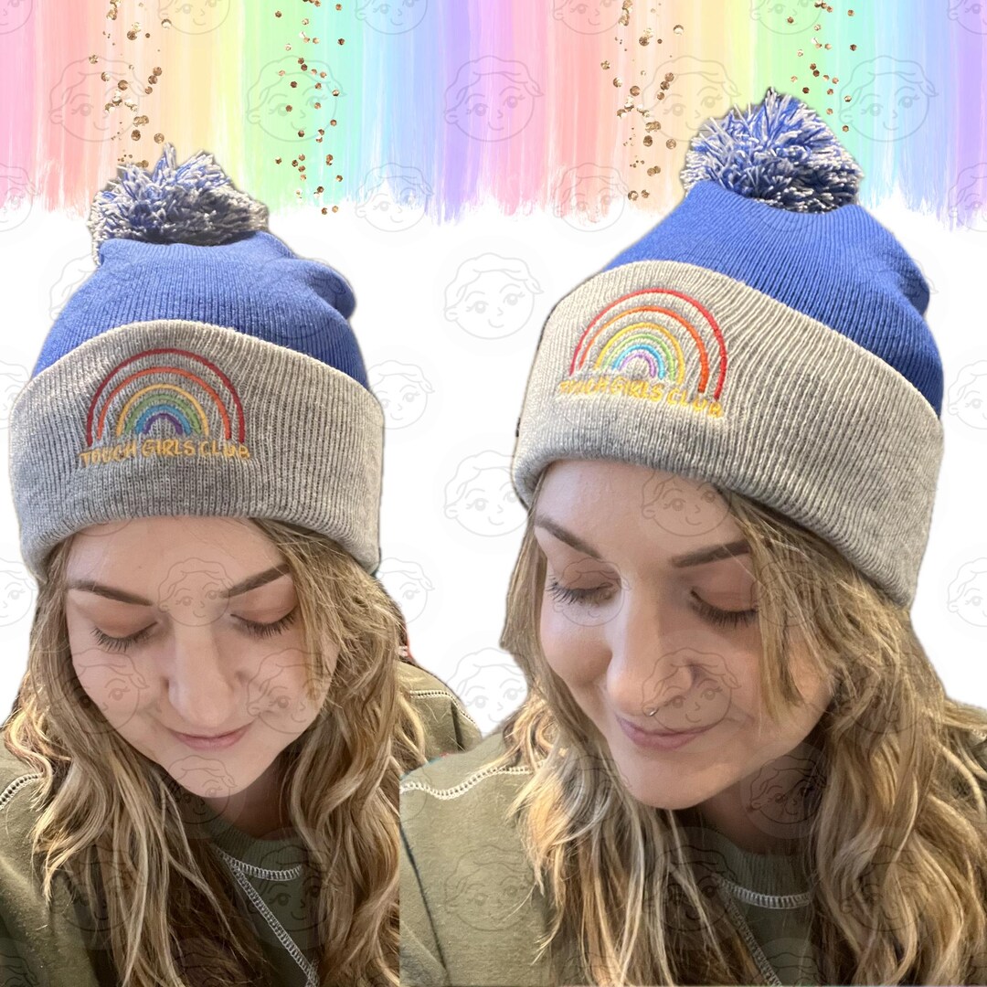 Tough Girls Club Embroidered Pom-pom Beanie - Cancer Beanie - Chemo ...