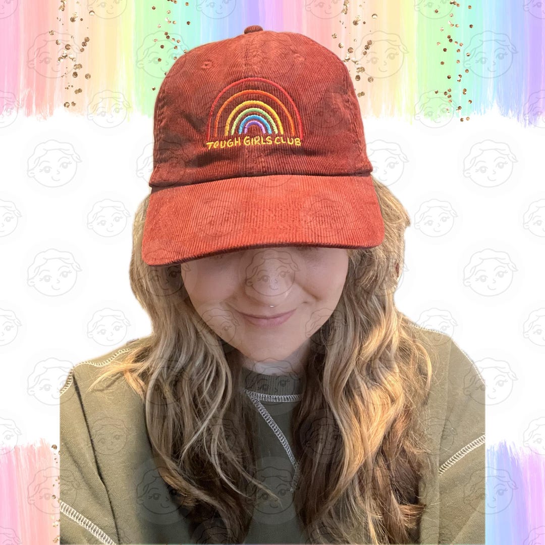 Tough Girls Club Embroidered Corduroy Hat - Funny Cancer Gift - Cancer ...