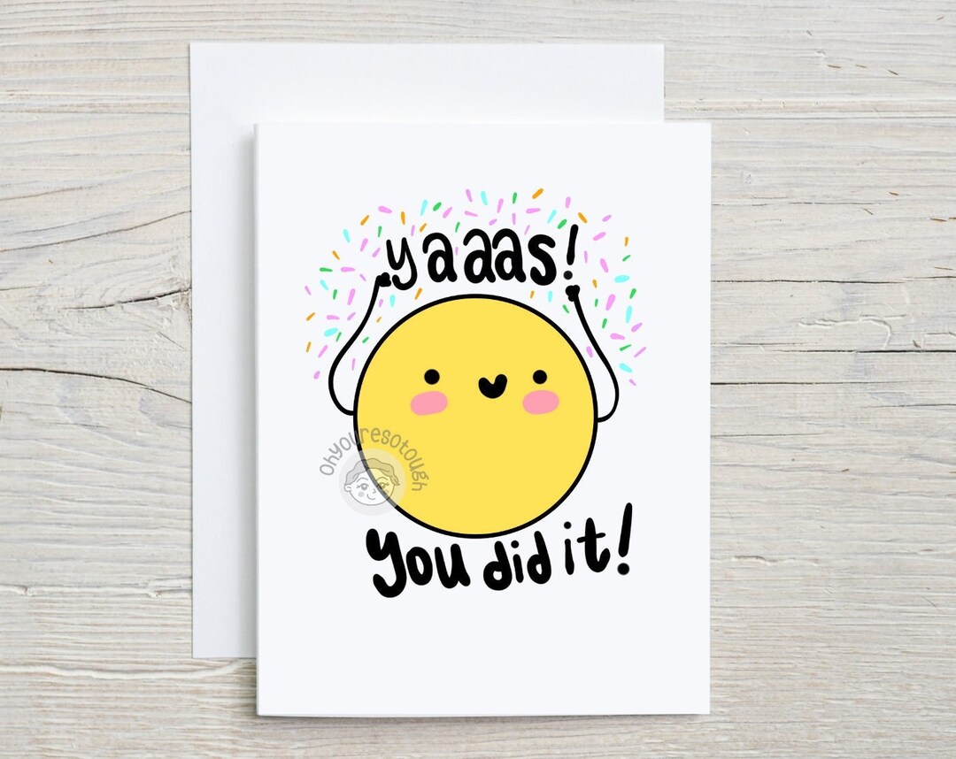 Cute End of Chemo Card - Yaas You Did It - Cancer Card - Chemo Card ...