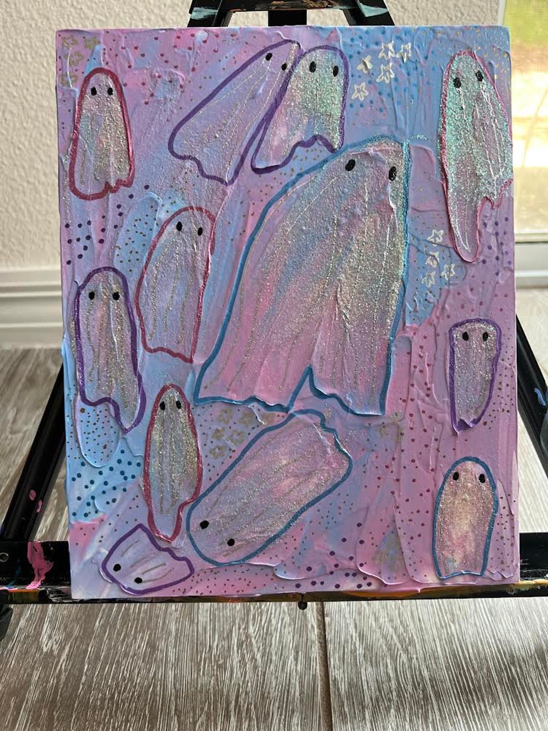 Sparkly Ghost Painting Original Artwork by Ohyouresotough Ghost Artwork ...