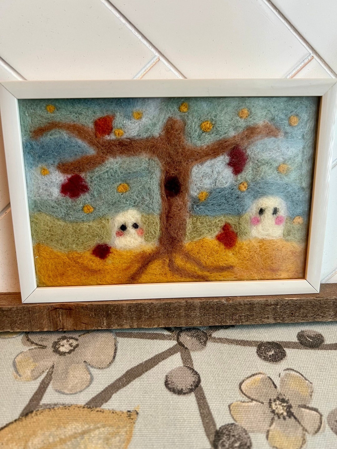 Needle Felt Painting Autumn Ghosties Wool Painting Original Artwork by ...