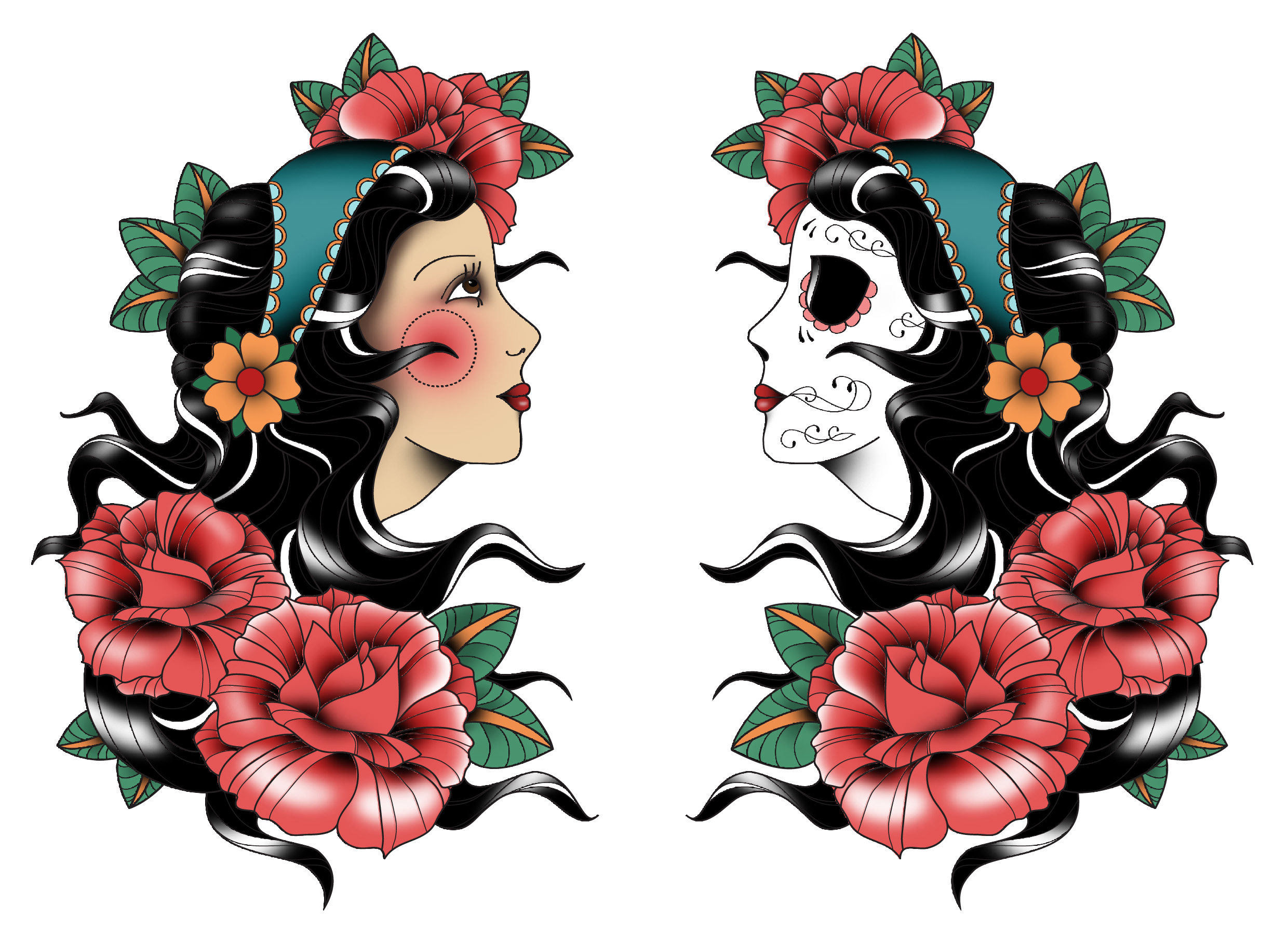 Gypsy Sugar Skull Drawing 6,000+ Gypsy Tattoos Stock Illustrations,