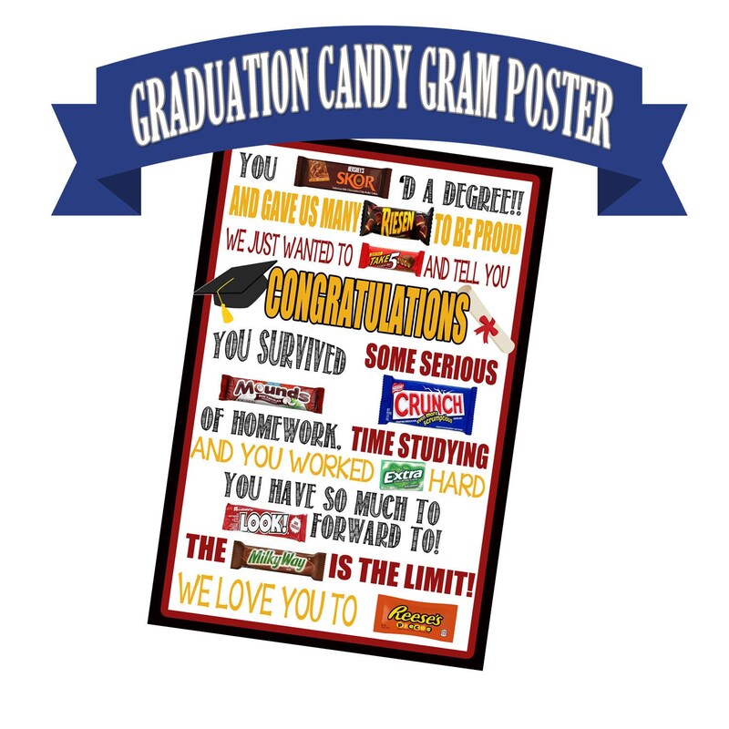 Graduation Candy Bar Signs - Etsy