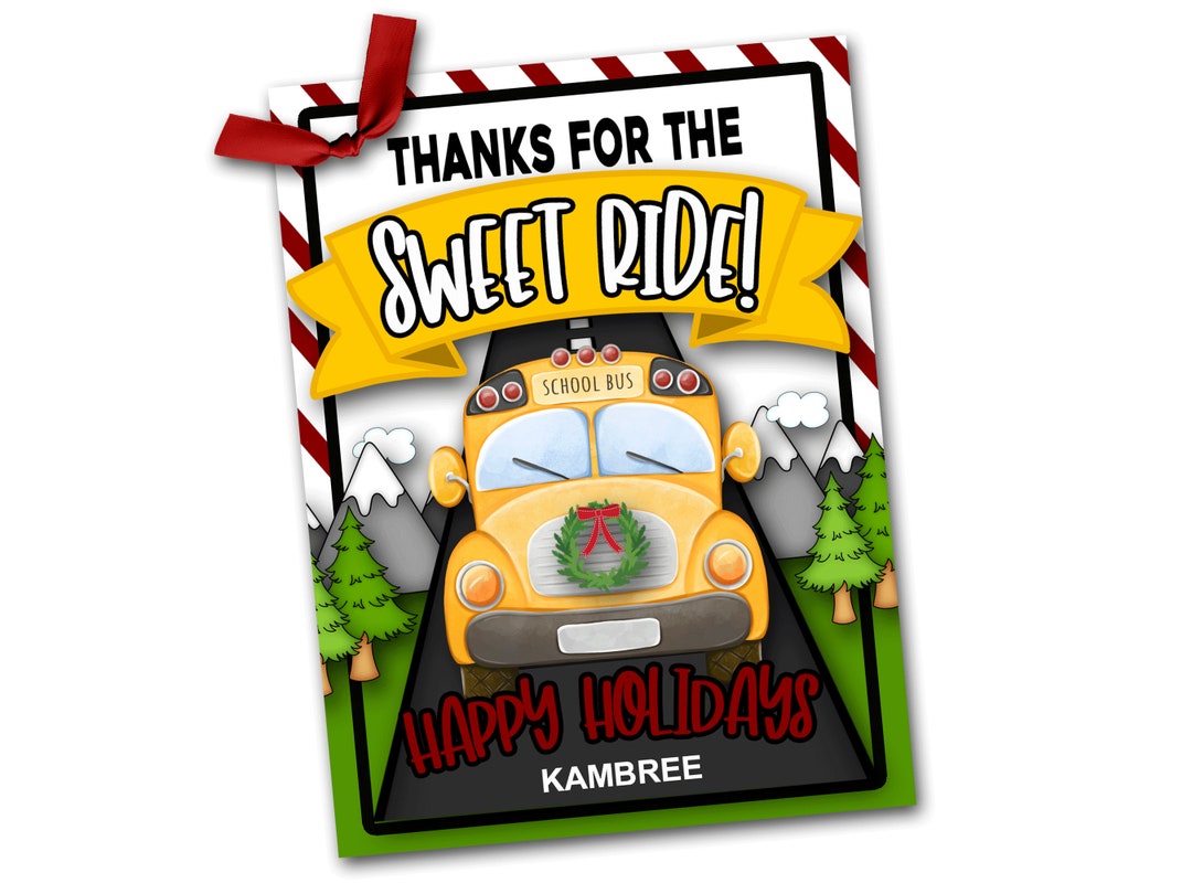 Bus Driver Christmas Gift Tag, Bus Driver Gift, School Bus Driver ...