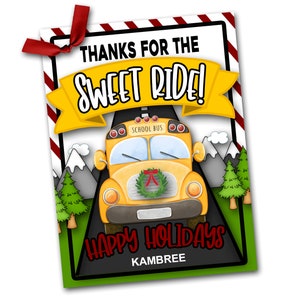 Bus Driver Christmas Gift Tag, Bus Driver Gift, School Bus Driver ...