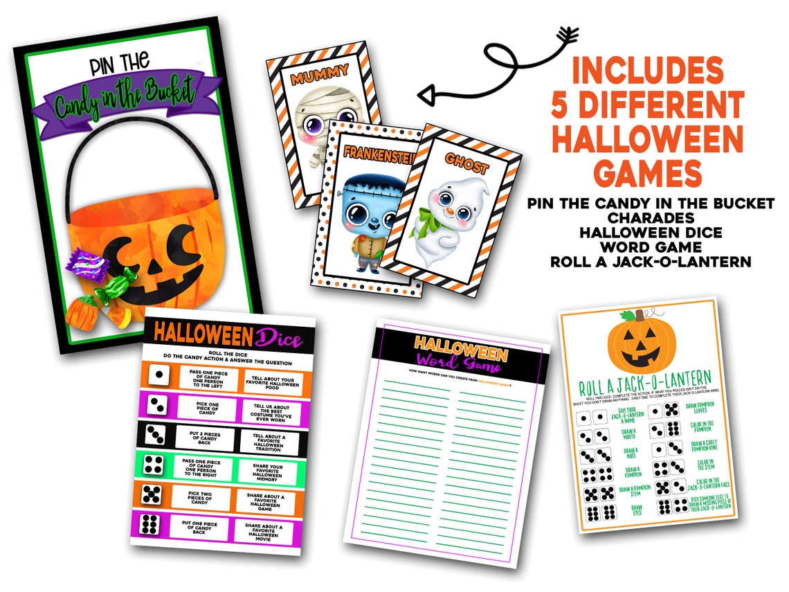 Halloween Party Game Bundle Group Party Game Family Friendly - Etsy