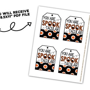 Halloween Treat Tag, Printable Halloween Tag, Spooktacular, Treat Tag ...