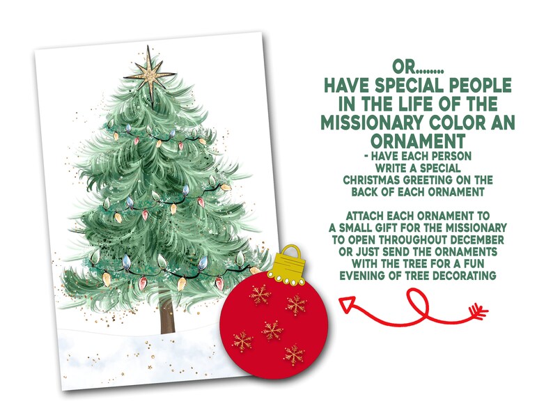 Missionary Christmas Gift, Printable Missionary Christmas Tree, LDS ...