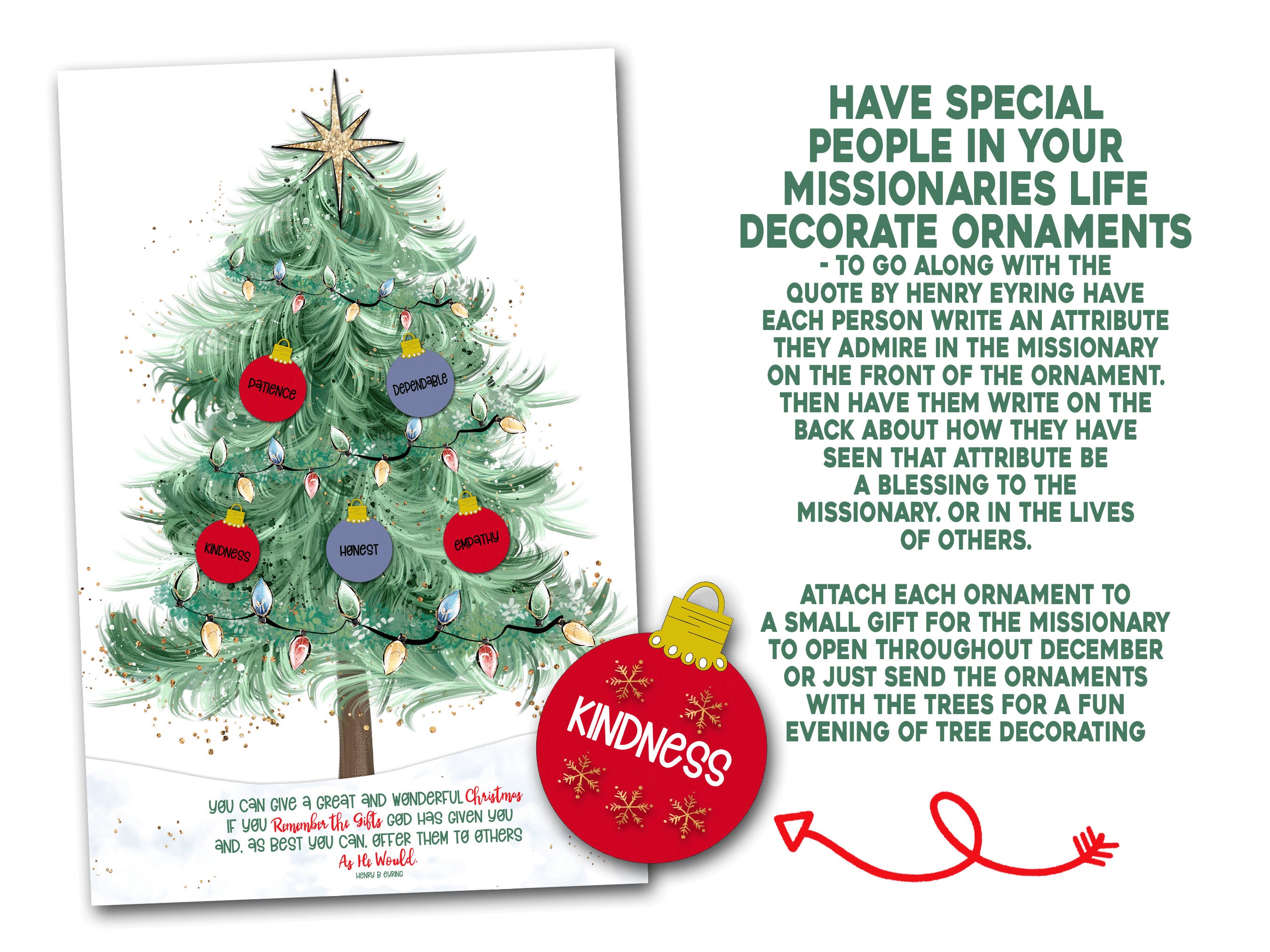 Missionary Christmas Gift, Printable Missionary Christmas Tree, LDS ...