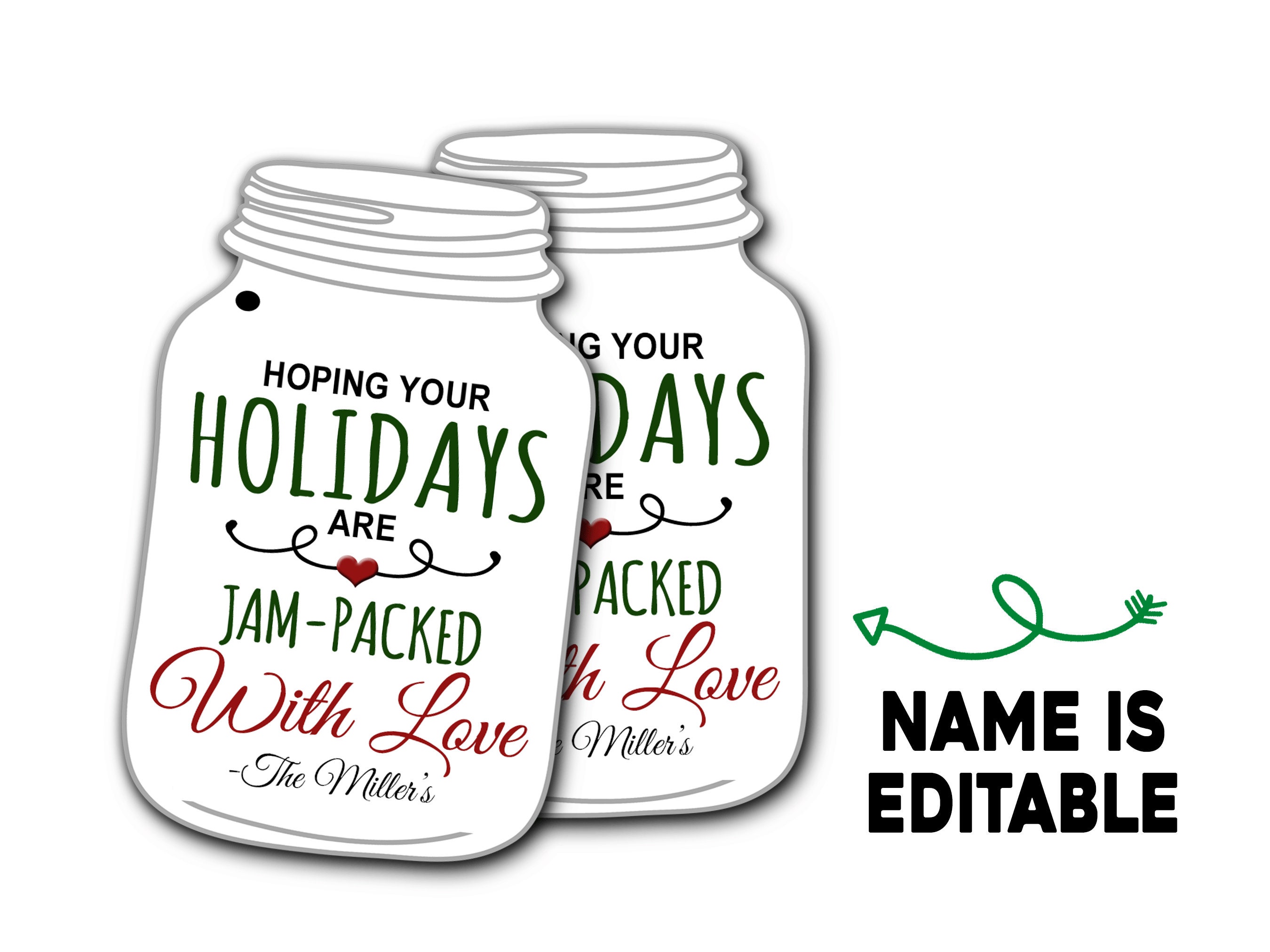 Holiday Gift Tag Jam Packed With Love Holiday Neighbor Gift - Etsy