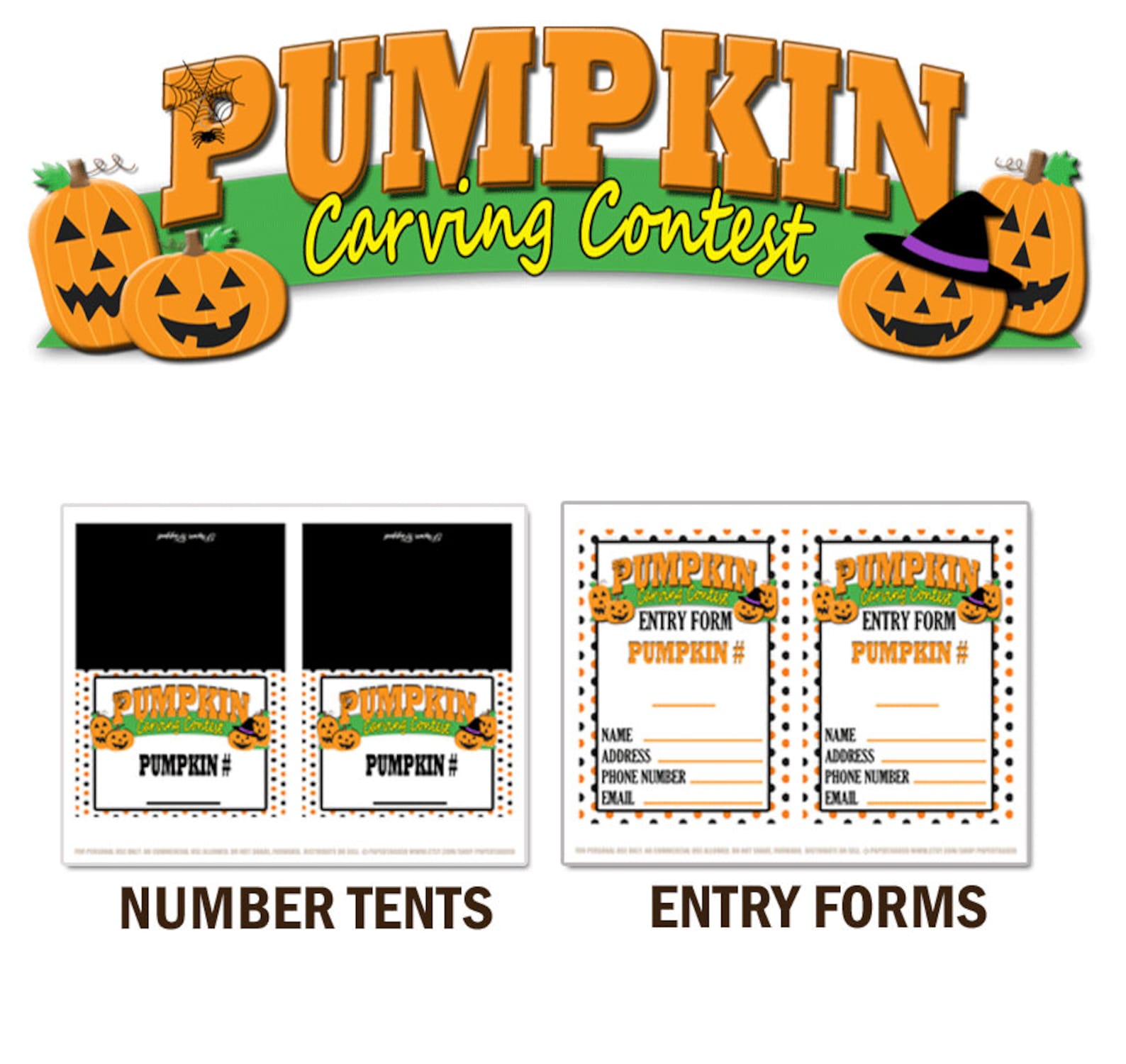 Pumpkin Carving Contest Printable Forms Packet, Pumpkin Carving Contest ...