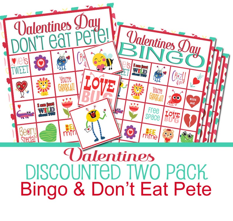 Valentine Class Party Game Two Pack, Valentine Party, Kids Party ...