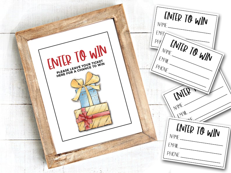 Enter to Win Tickets Christmas Raffle Ticket and Sign Kit - Etsy